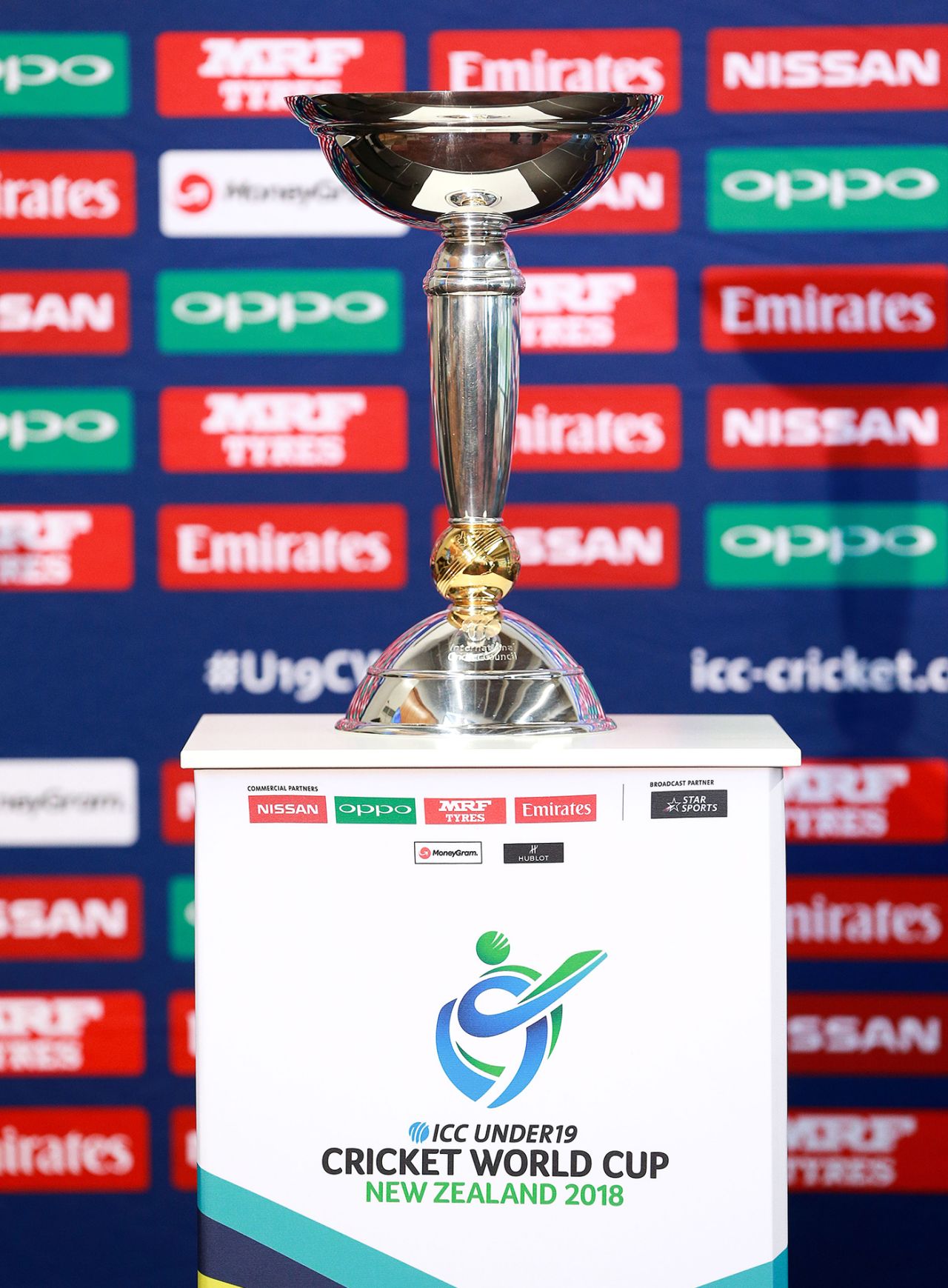 The Under-19 World Cup Trophy was on display at the launch of the 2018 ...