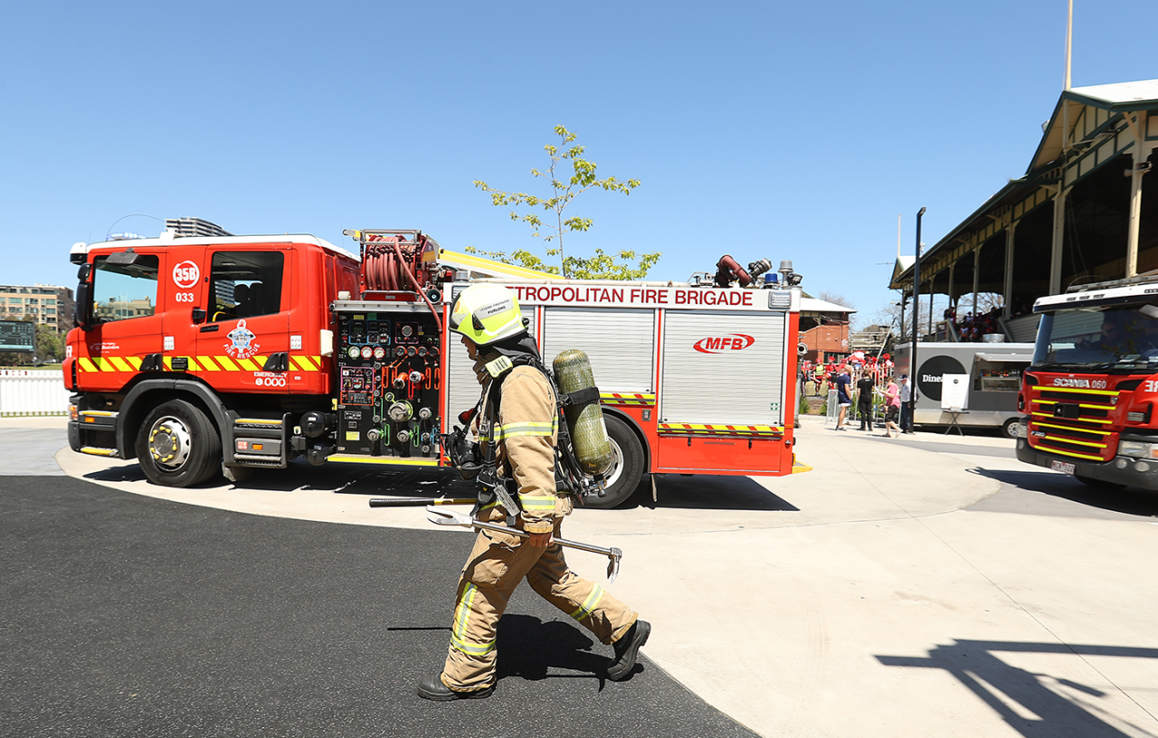 The fire brigade arrive at Junction Oval | ESPNcricinfo.com