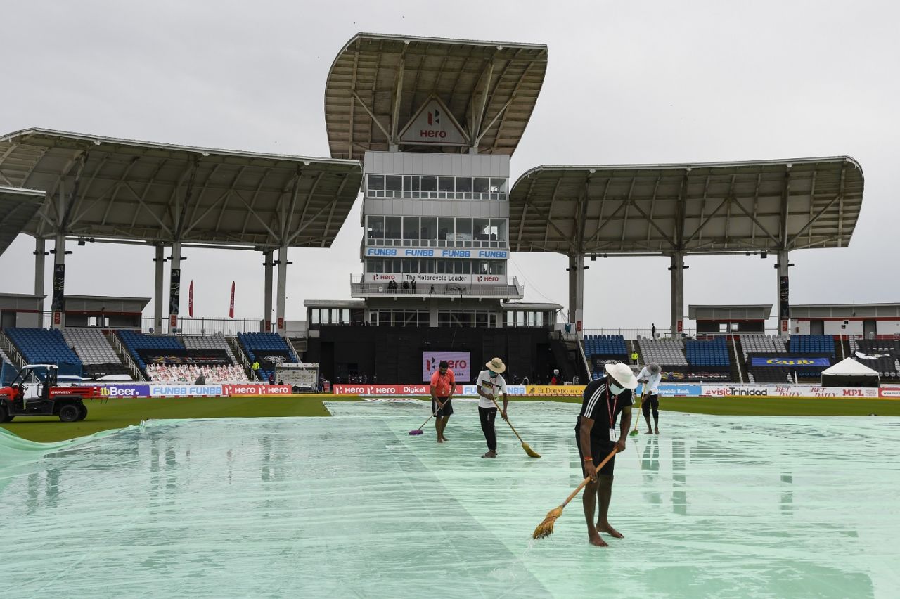 A bird's eye view of the Brian Lara Stadium - one of the two grounds on ...