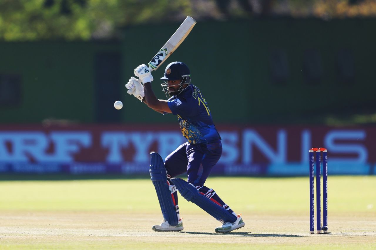Jay Odedra's reaction says it all after he struck first ball ...