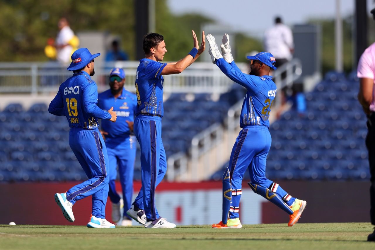 Nosthush Kenjige opened the bowling and returned two wickets ...