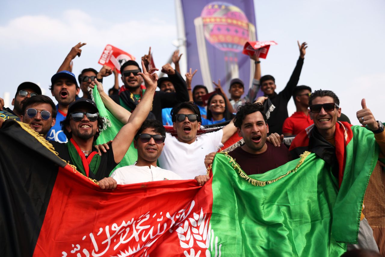 Afghanistan fans filled up large parts of the stadium as the day went ...