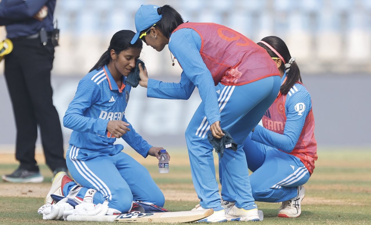 The Mumbai heat got to Jemimah Rodrigues at the Wankhede Stadium ...