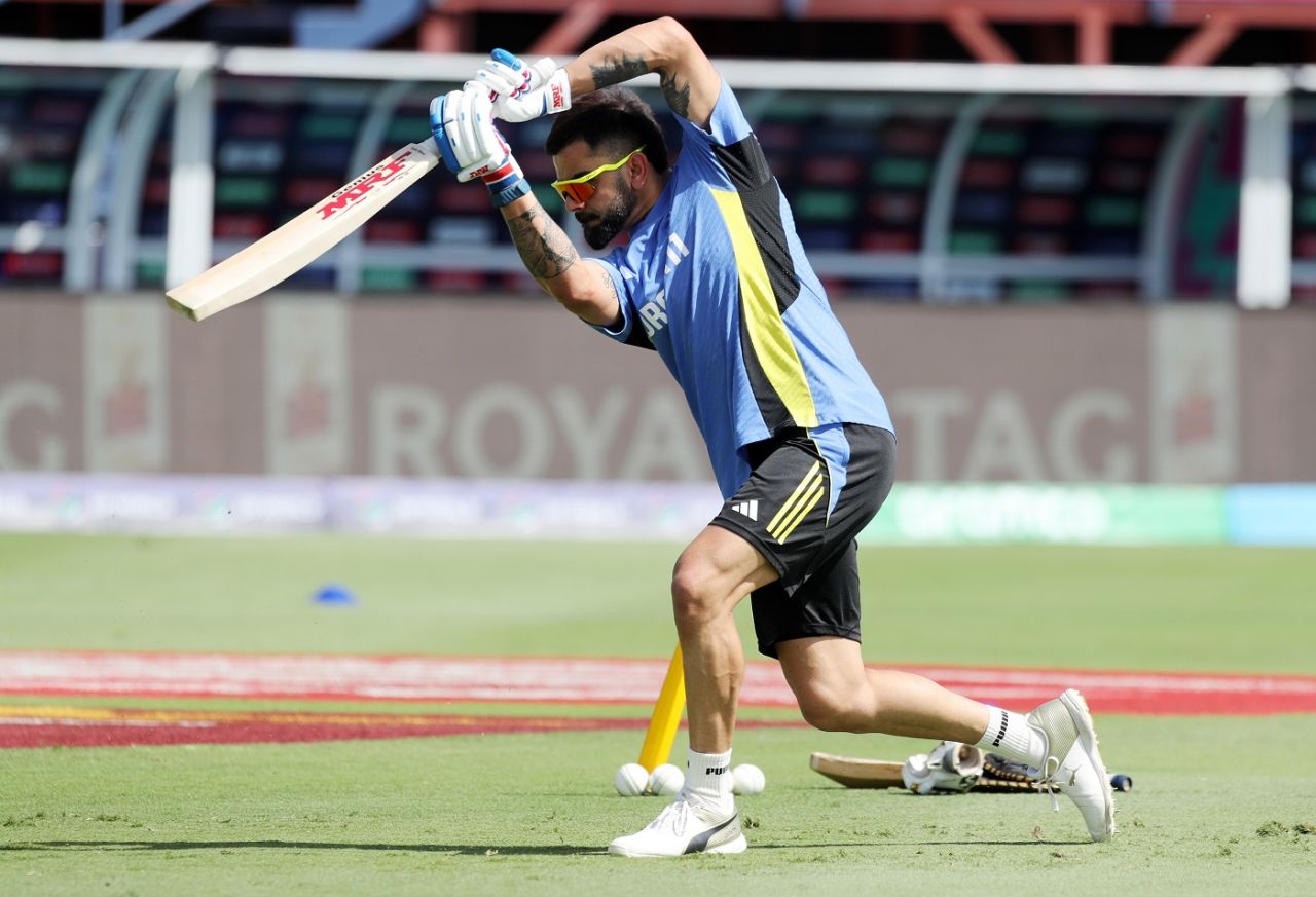 Technically perfect: Virat Kohli drives forward with the full face of ...