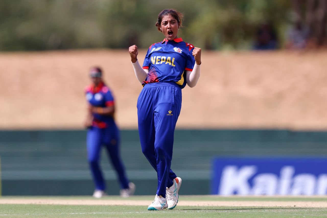 Indu Barma was the pick of the Nepal bowlers with three wickets ...