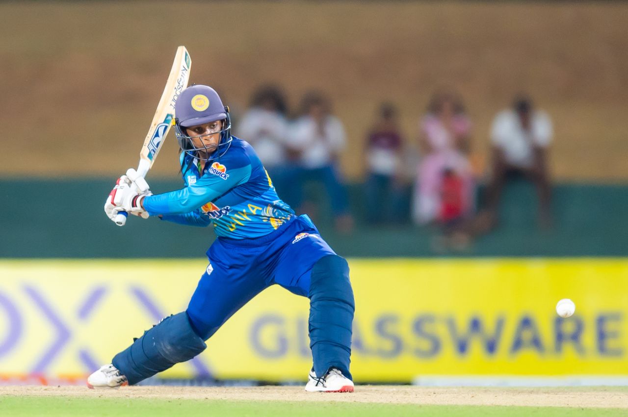 Inoshi Priyadharshani came away with 2 for 17 in her four overs ...