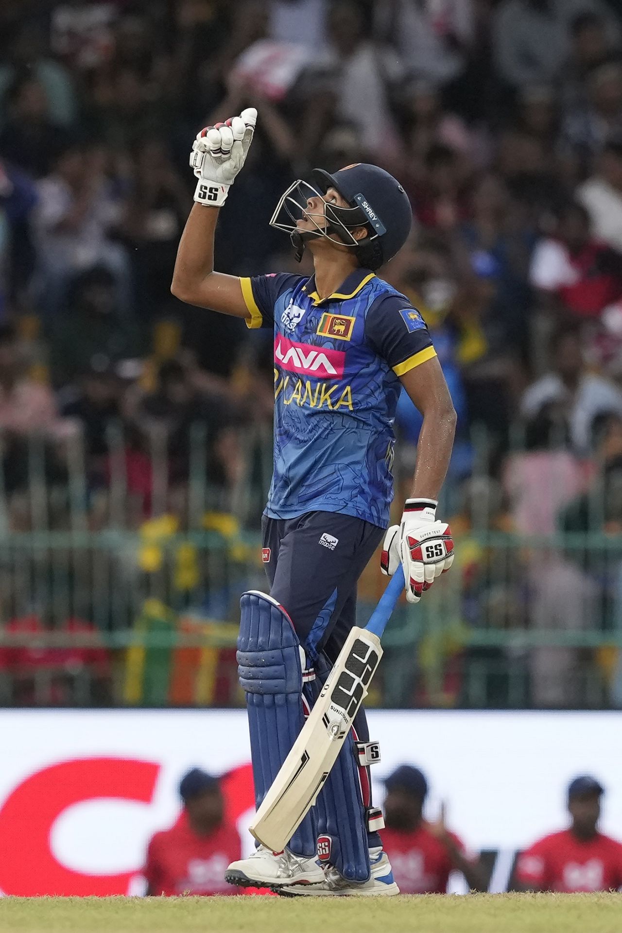 Dunith Wellalage celebrates his maiden half-century | ESPNcricinfo.com