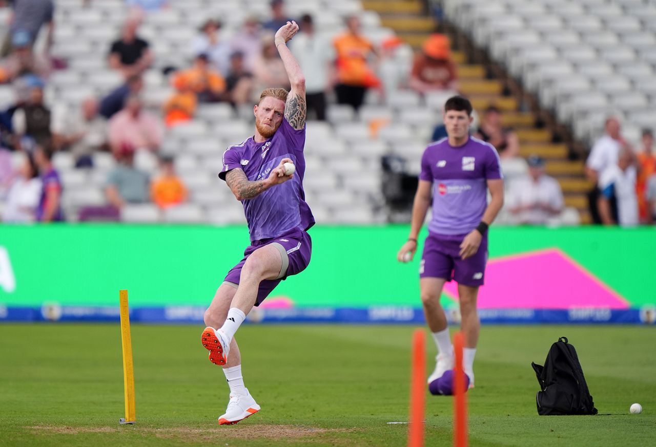 Ben Stokes warms up before making a rare appearance in the Hundred ...