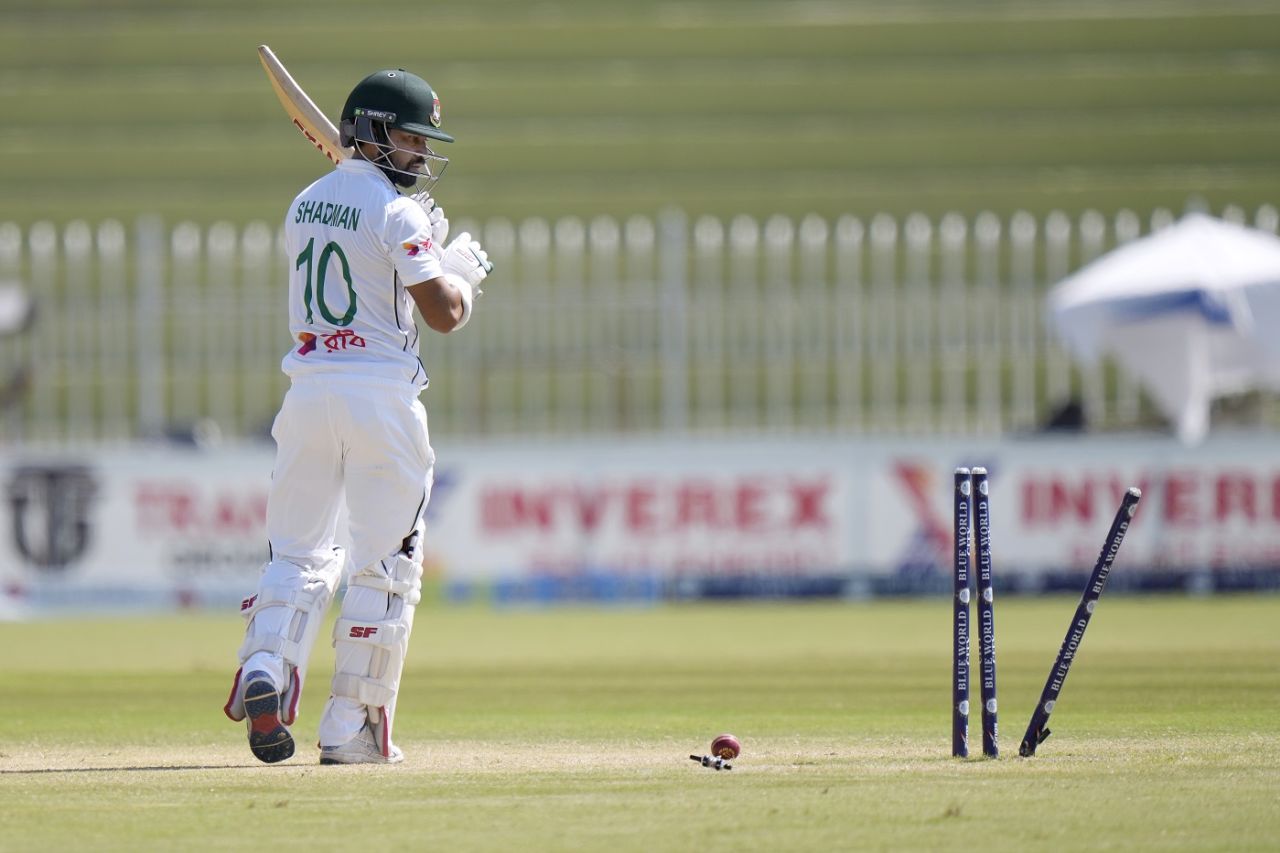 Shadman Islam looks back to find his stumps in a mess | ESPNcricinfo.com