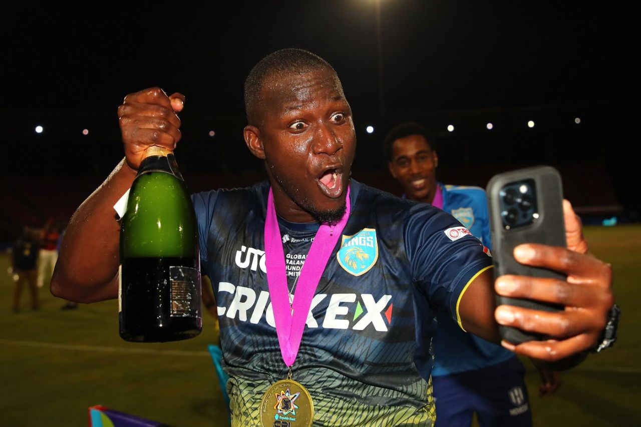 Daren Sammy celebrates after winning his first CPL title | ESPNcricinfo.com