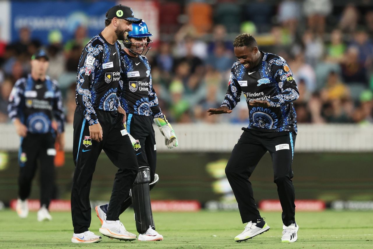 Fabian Allen brings out his celebration after dismissing Sam Konstas ...