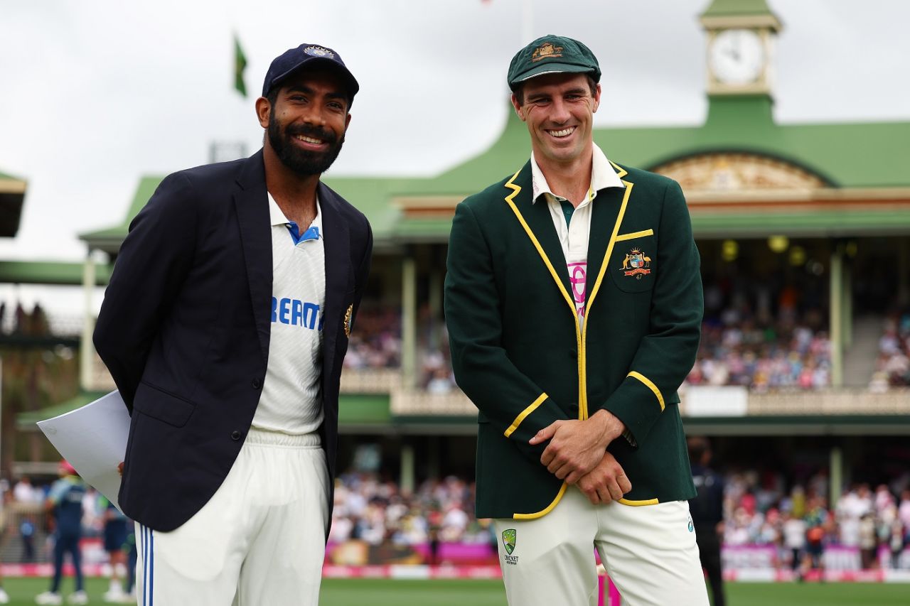 Jasprit Bumrah and Pat Cummins at the toss | ESPNcricinfo.com Jasprit Bumrah and Pat Cummins at the toss | ESPNcricinfo.com