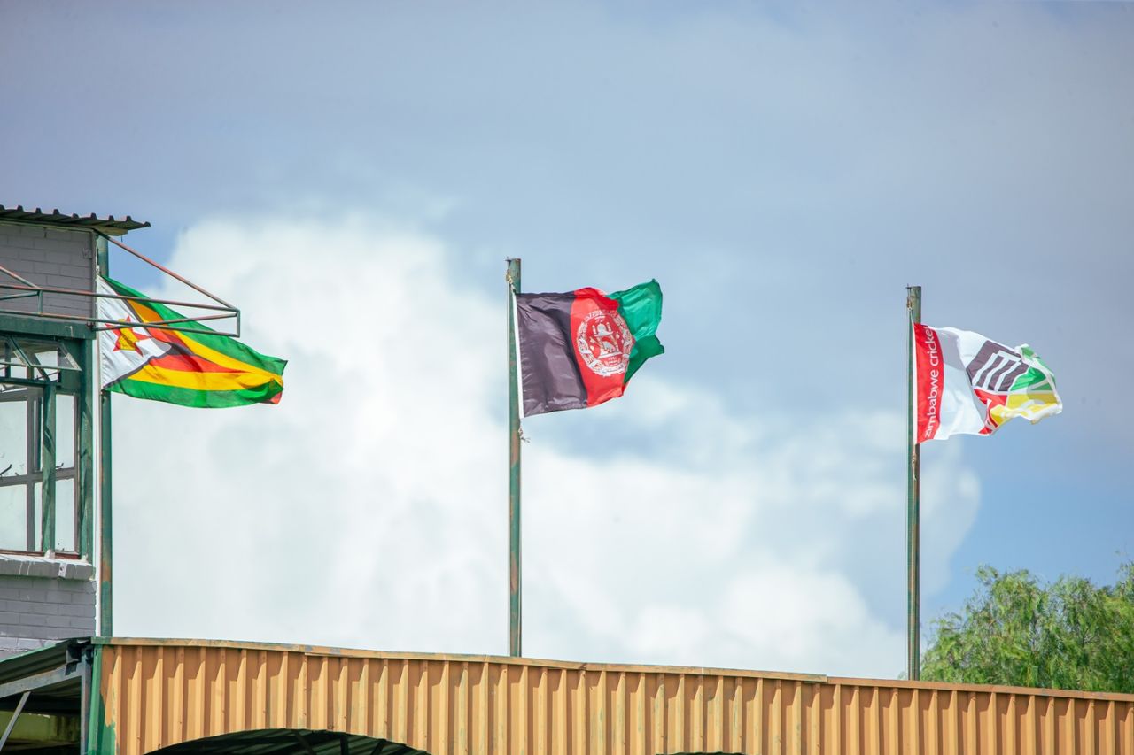 The Zimbabwe and Afghanistan flags flutter in the wind | ESPNcricinfo.com