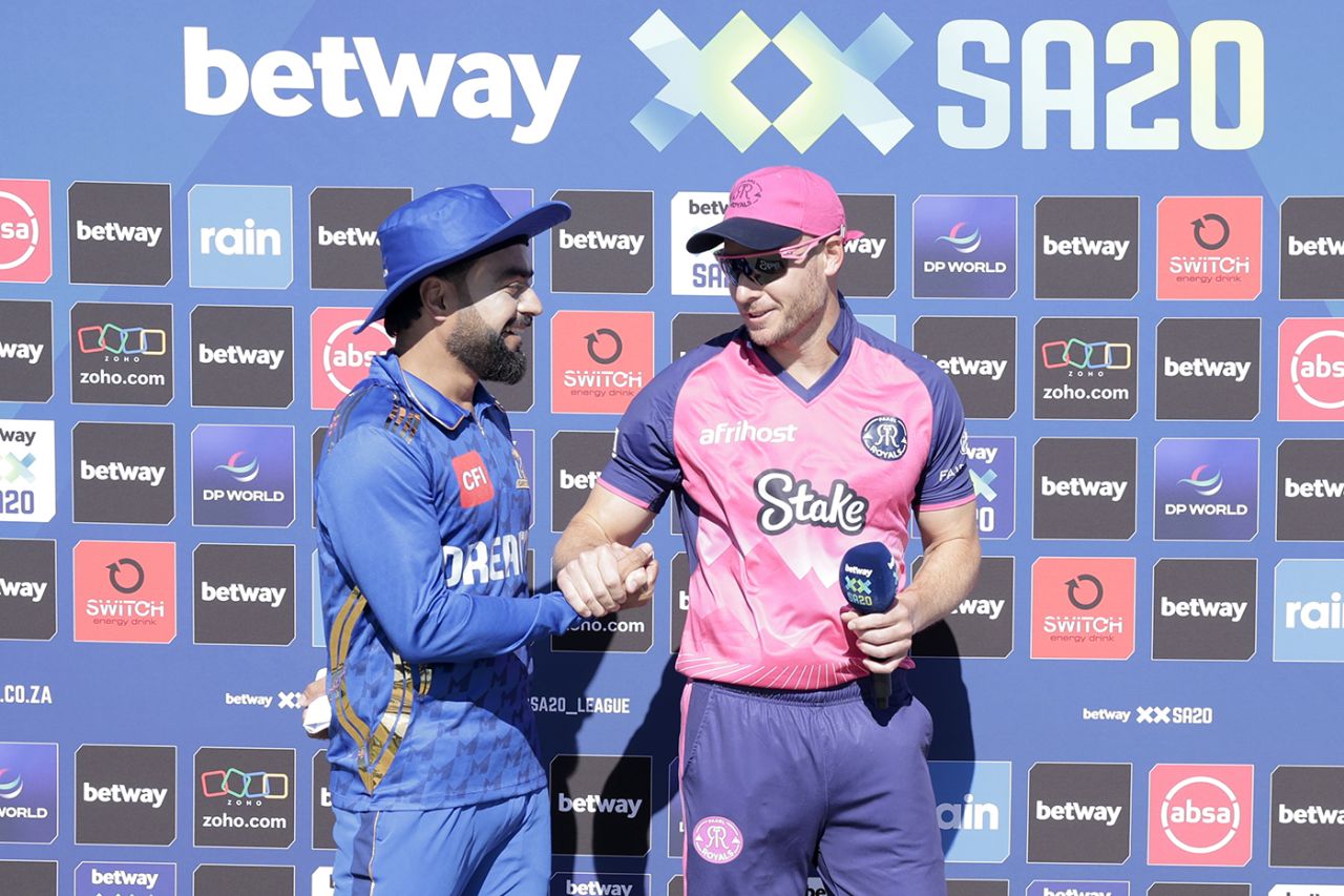 Rashid Khan and David Miller share a smile at the toss | ESPNcricinfo.com