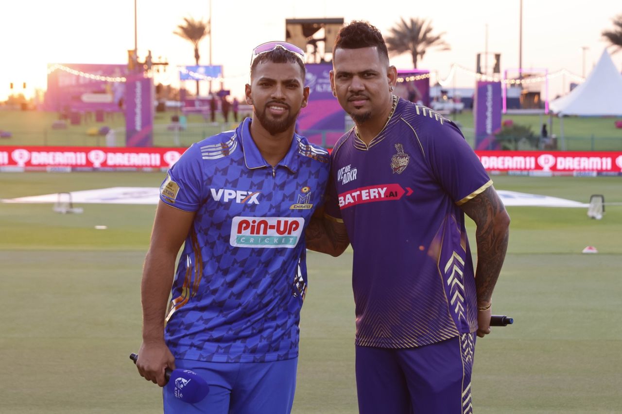 Nicholas Pooran and Sunil Narine at the toss | ESPNcricinfo.com