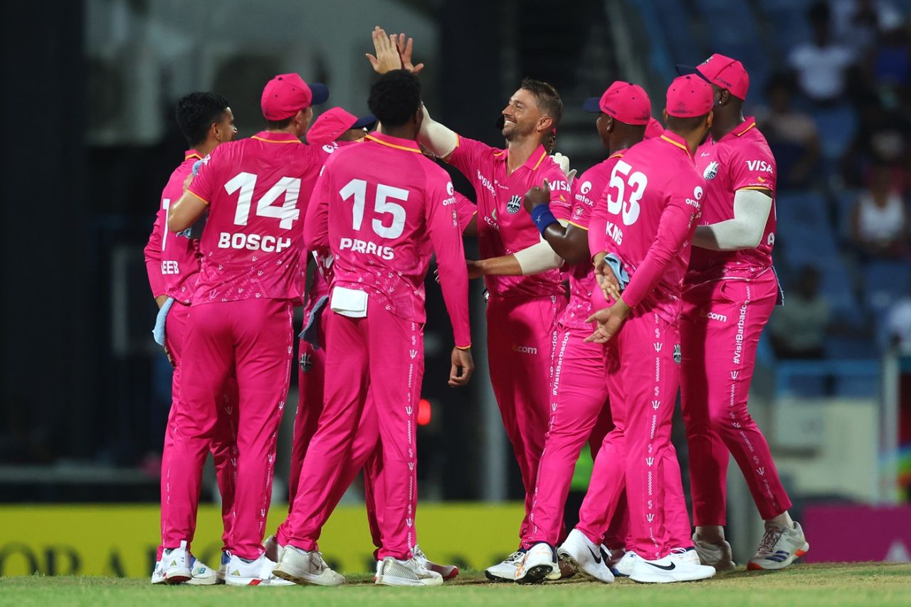 Daniel Sams celebrates a wicket, Antigua and Barbuda Falcons vs ...