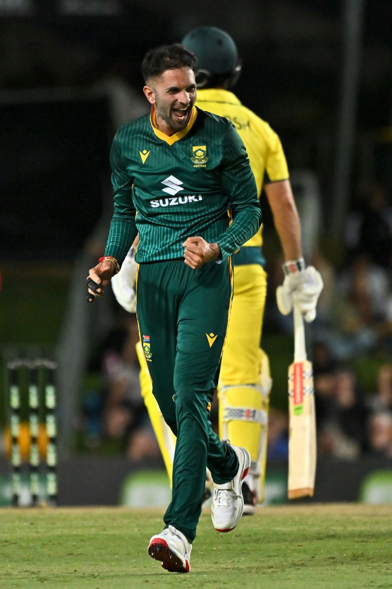 Prenelan Subrayen celebrates his maiden ODI wicket | ESPNcricinfo.com
