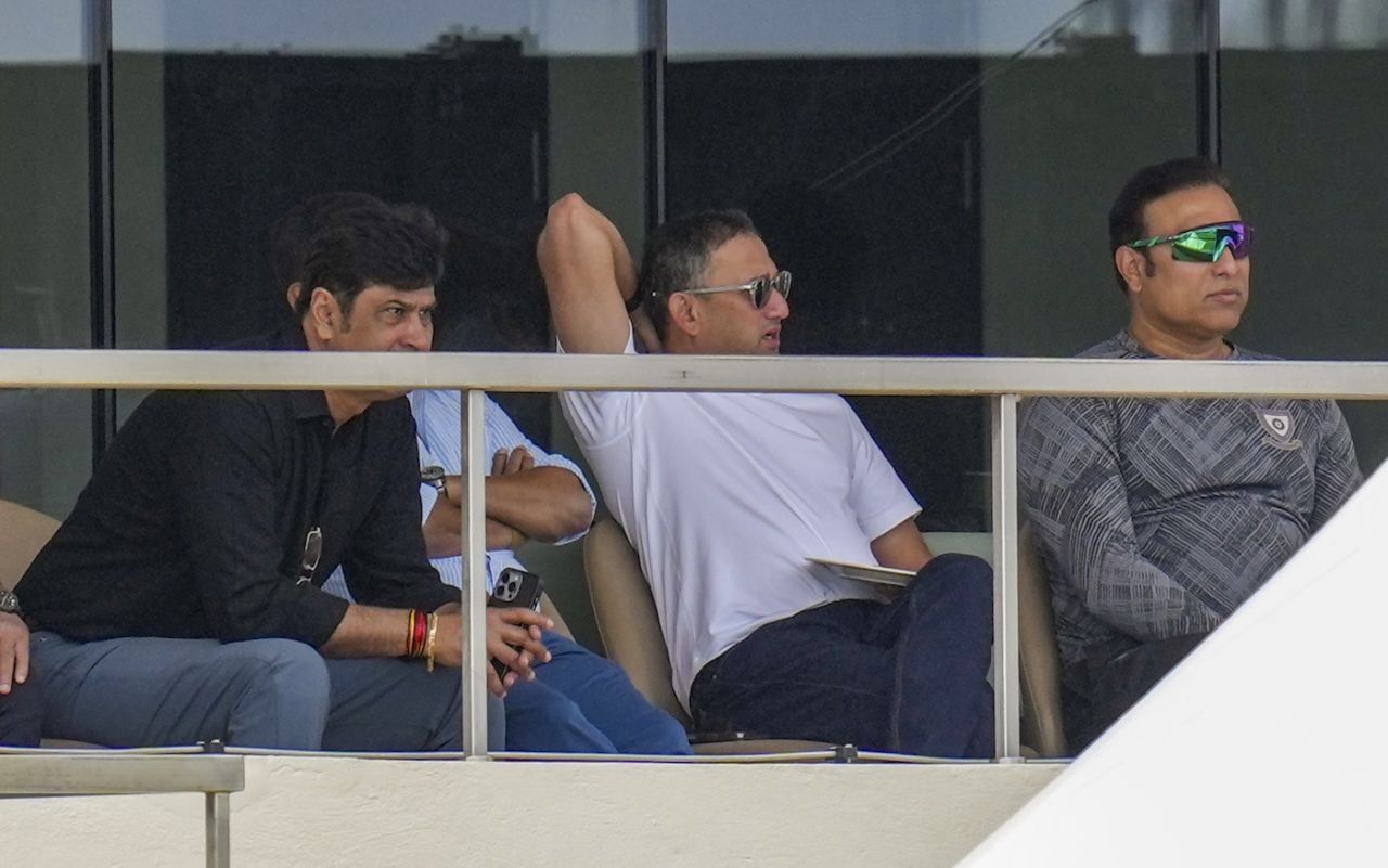 [L to R] Subroto Banerjee, Ajit Agarkar and VVS Laxman keep an eye on ...