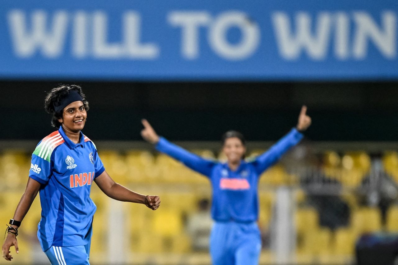 Shree Charani sends the ball down | ESPNcricinfo.com