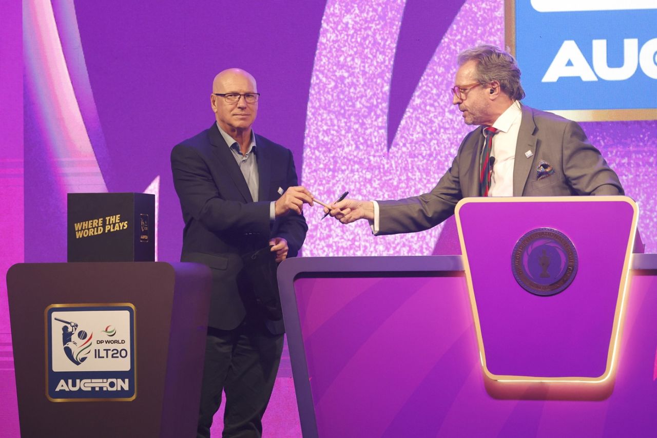 ILT20 CEO David White and Richard Madley at the league's first player ...