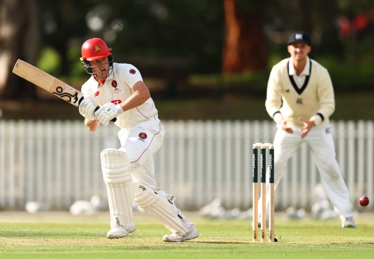 Nathan McSweeney clips through the leg side | ESPNcricinfo.com