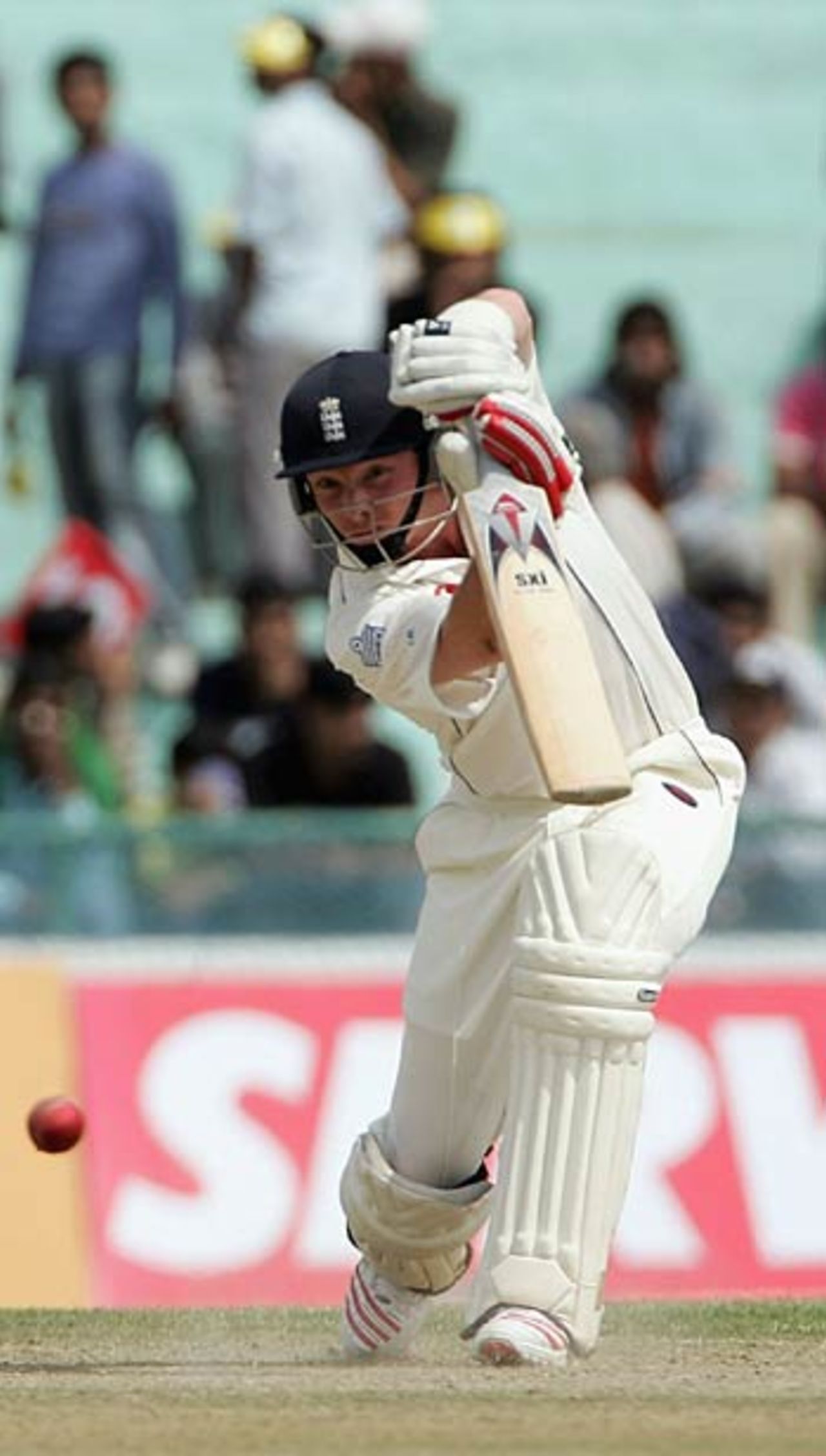 Ah! a perfect shot- a high left elbow, head over the ball, and a neat ...