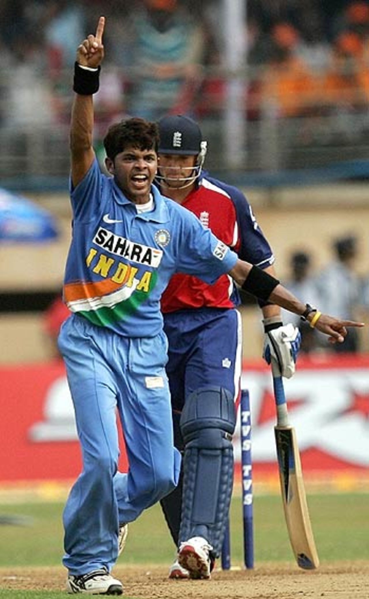 Sreesanth celebrates his first wicket on home soil | ESPNcricinfo.com
