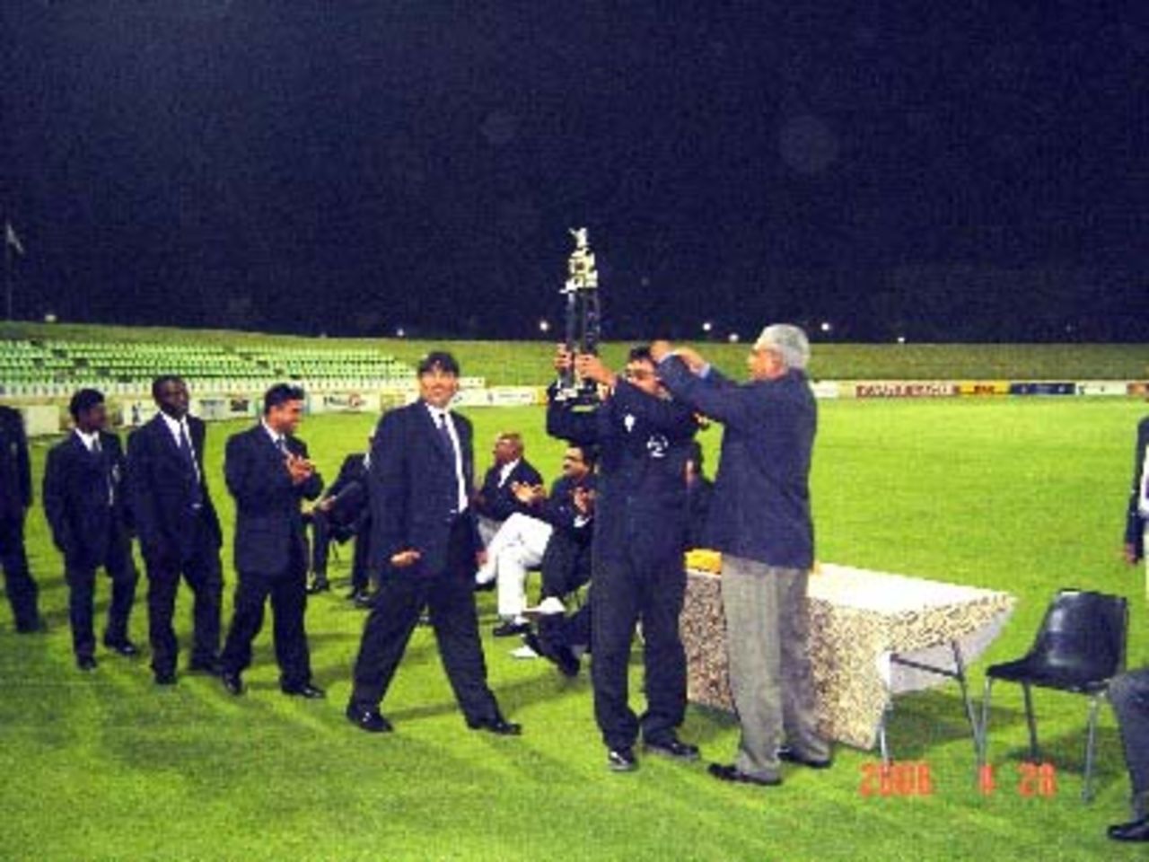 Vitorious Mozambique team Capt. Shaib receiving Winner's trophy from ...