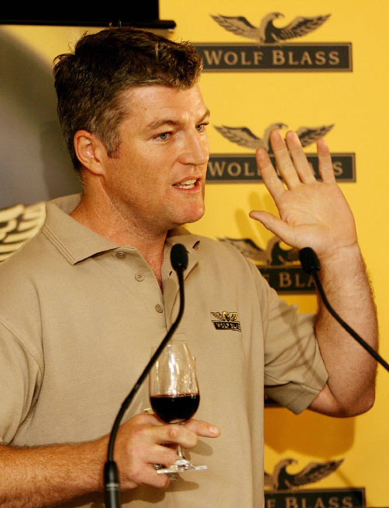 Stuart MacGill, Stuart Clark, Brad Haddin and Phil Jaques watch as a ...