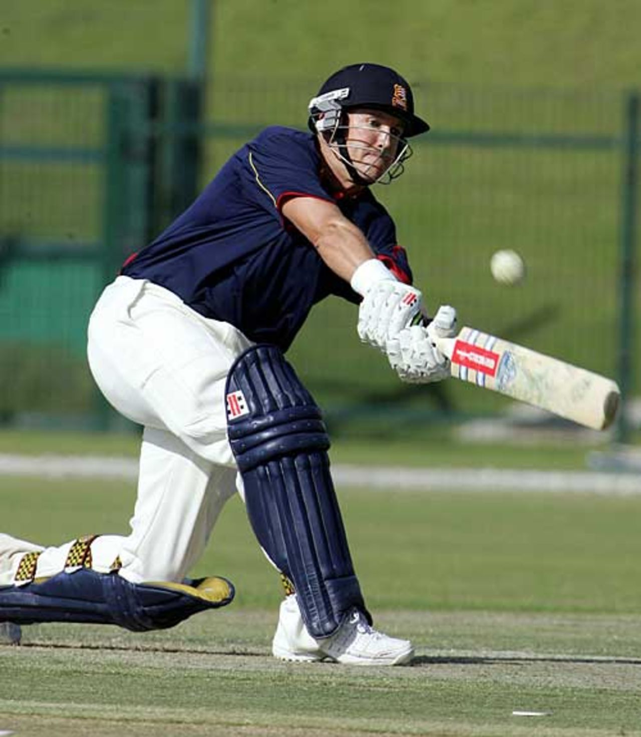 Andy Flower sweeps during Essex's warm-up match on their pre-season ...