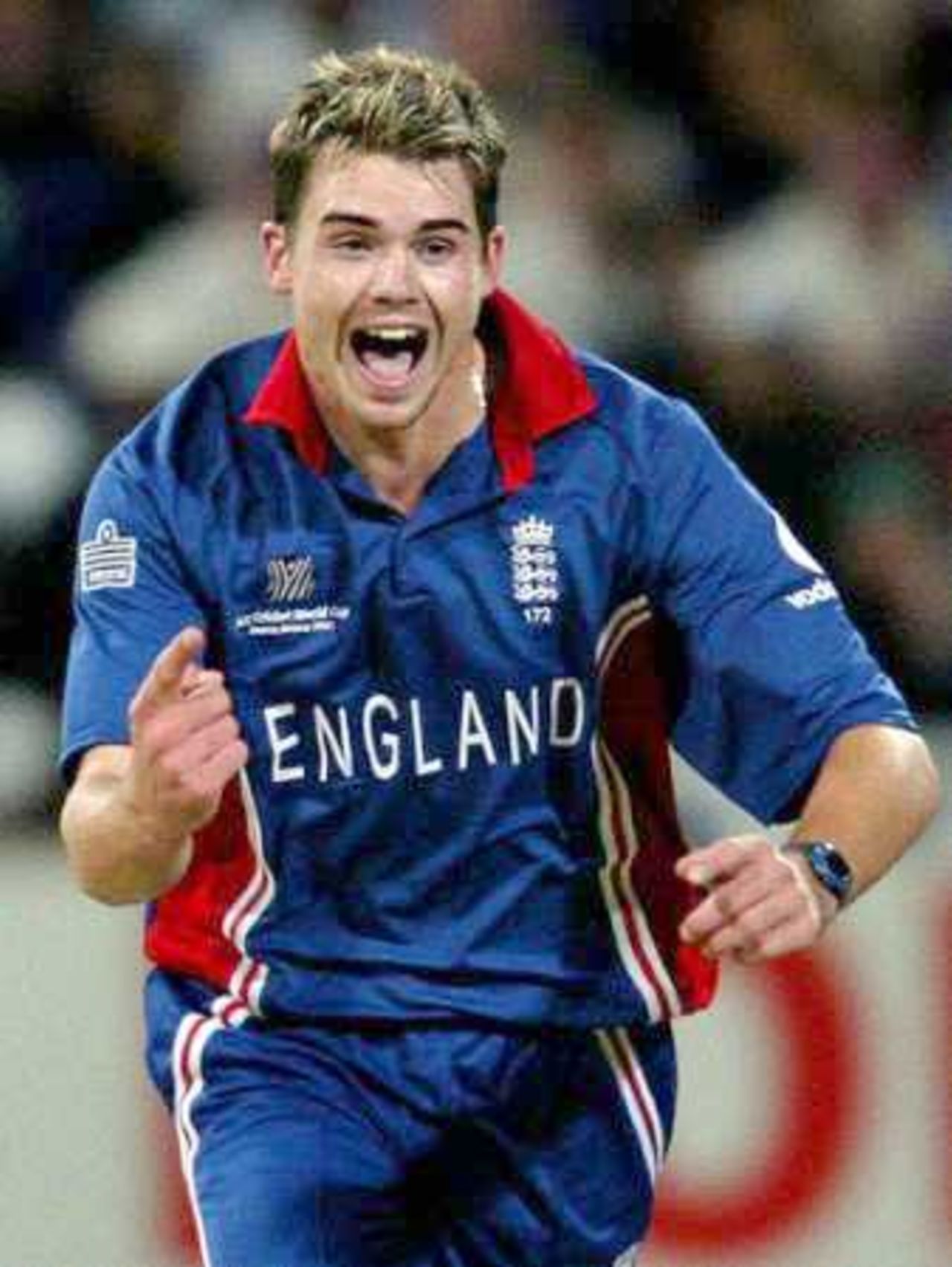 Anderson celebrates Youhana's wicket during England's World Cup game ...