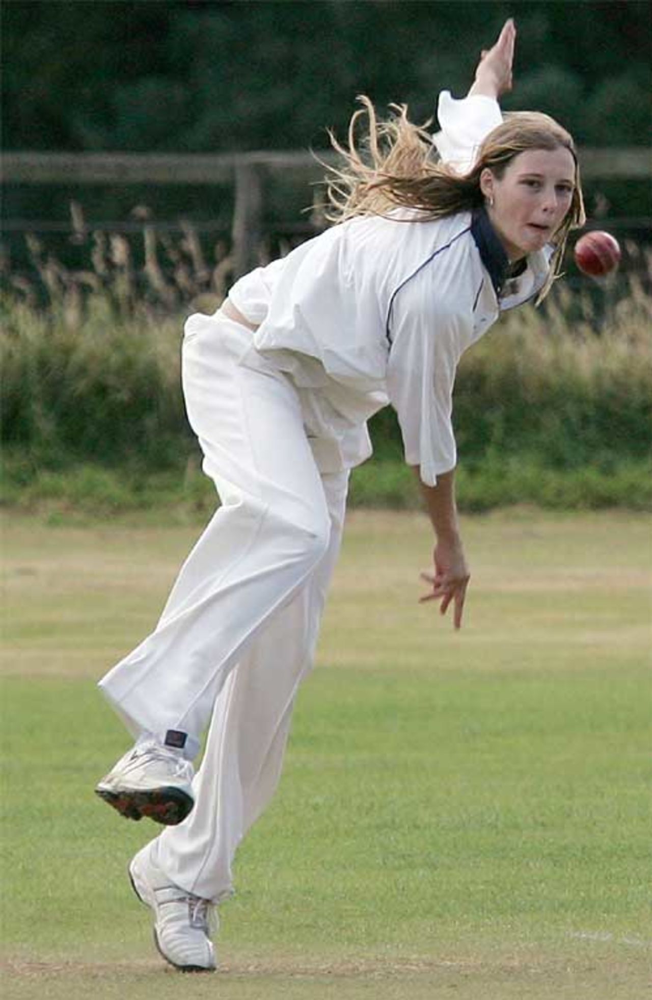 Natalie Heap bowling for Hawarden Park | ESPNcricinfo.com