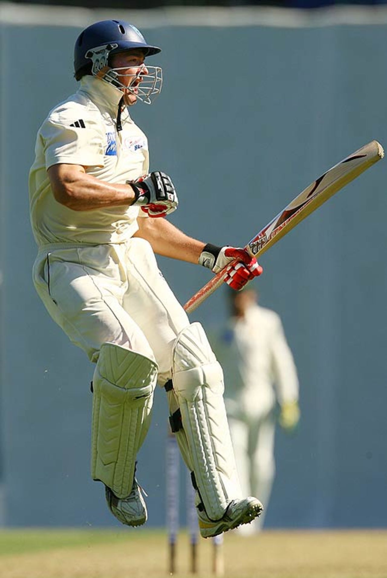 Peter Forrest jumps for joy at scoring his first Pura Cup century ...