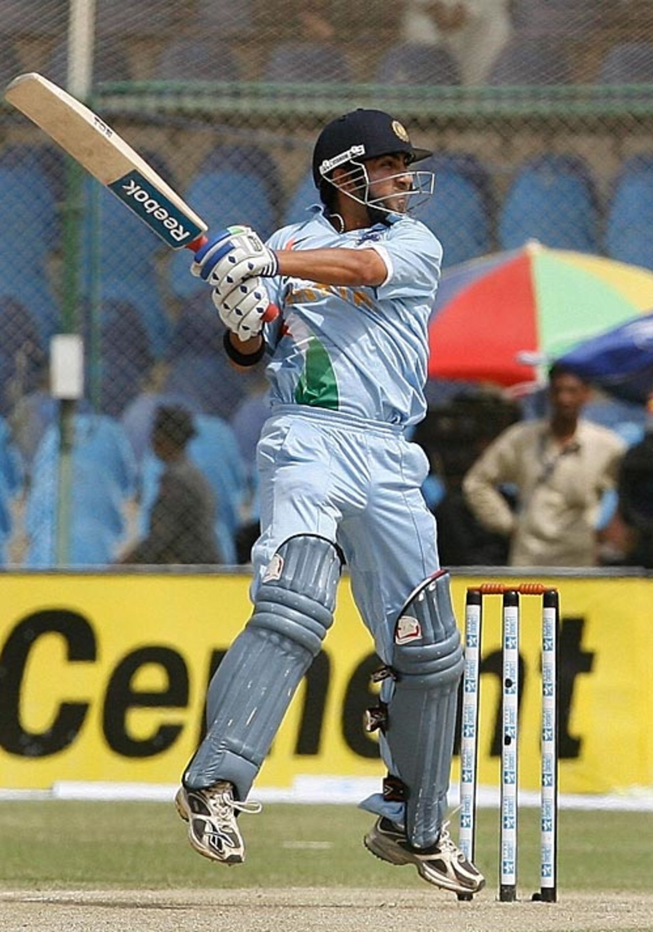 Virender Sehwag pulls to the backward square leg boundary ...