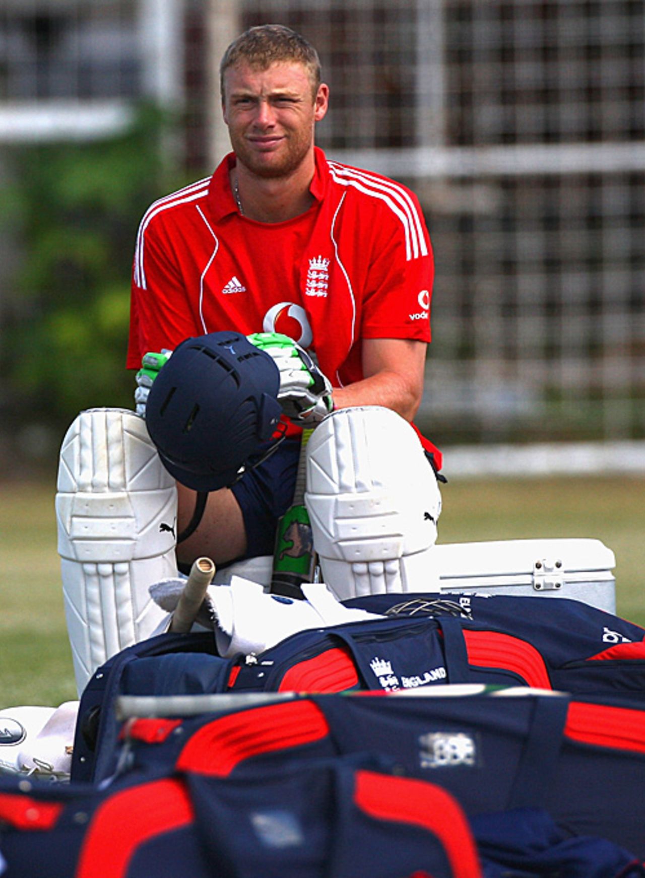 Andrew Flintoff waits for his turn in the nets | ESPNcricinfo.com