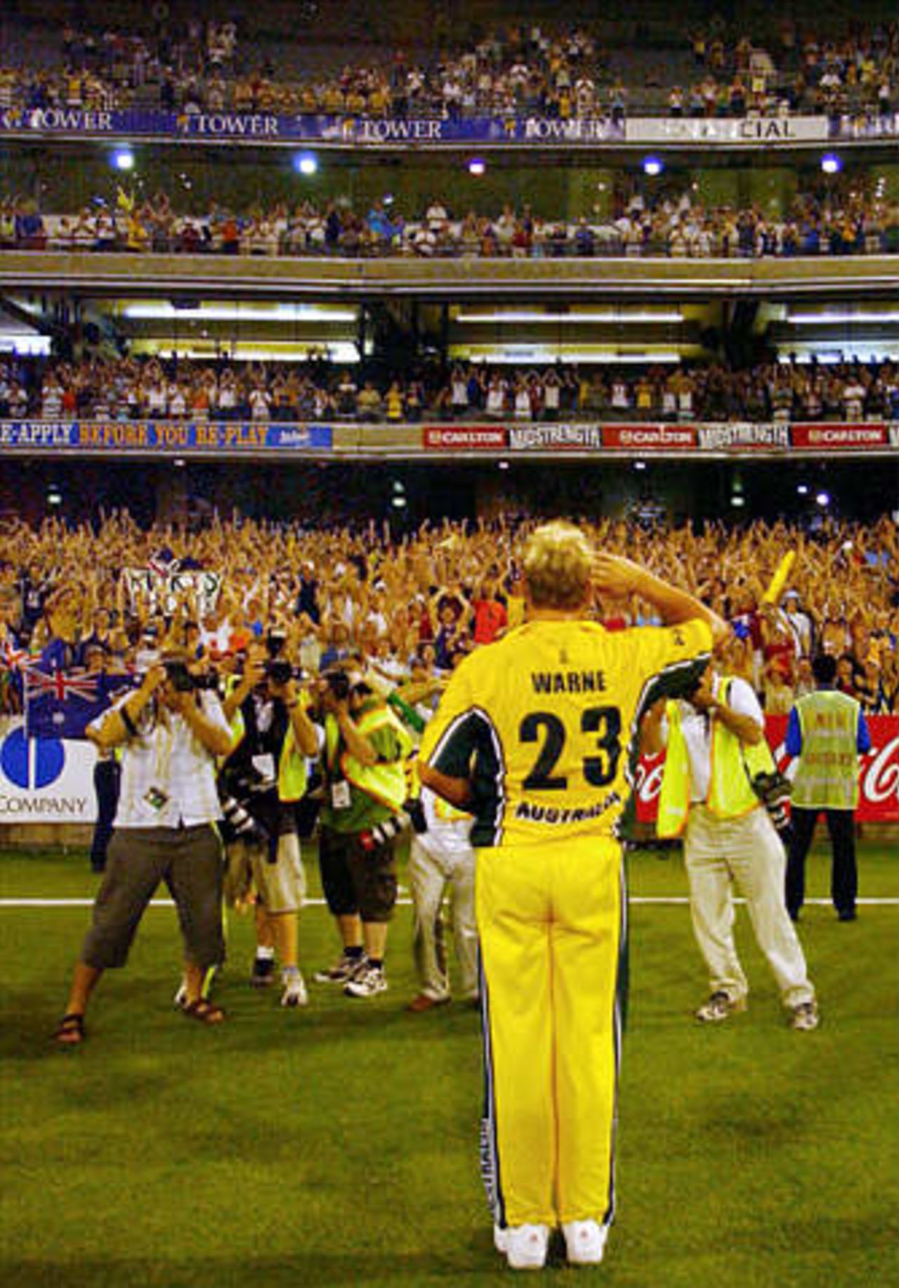 Warne and Ponting celebrate the series win, VB Series, 2002/03 ...