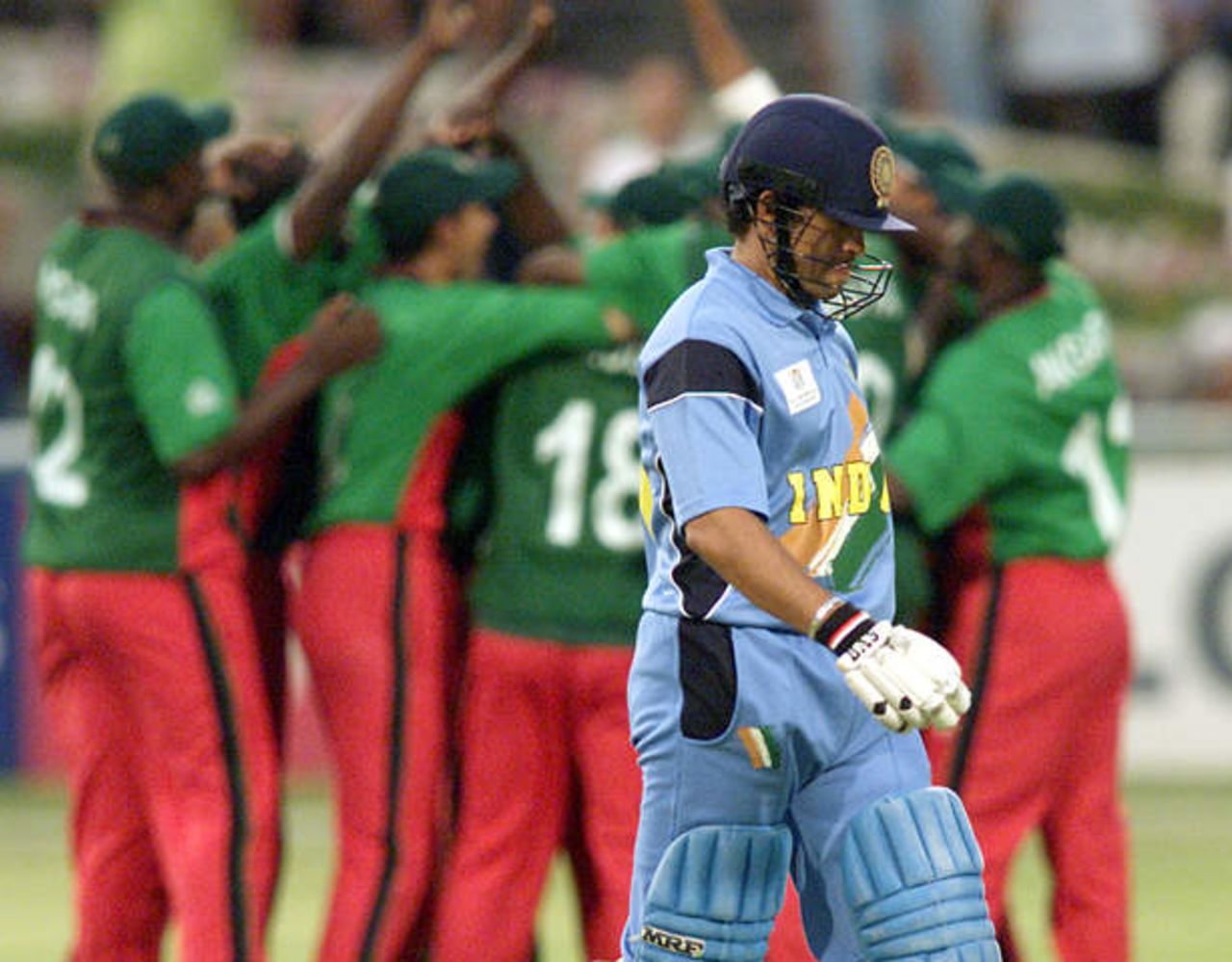 Thomas Odoyo celebrates the dismissal for Kaif | ESPNcricinfo.com