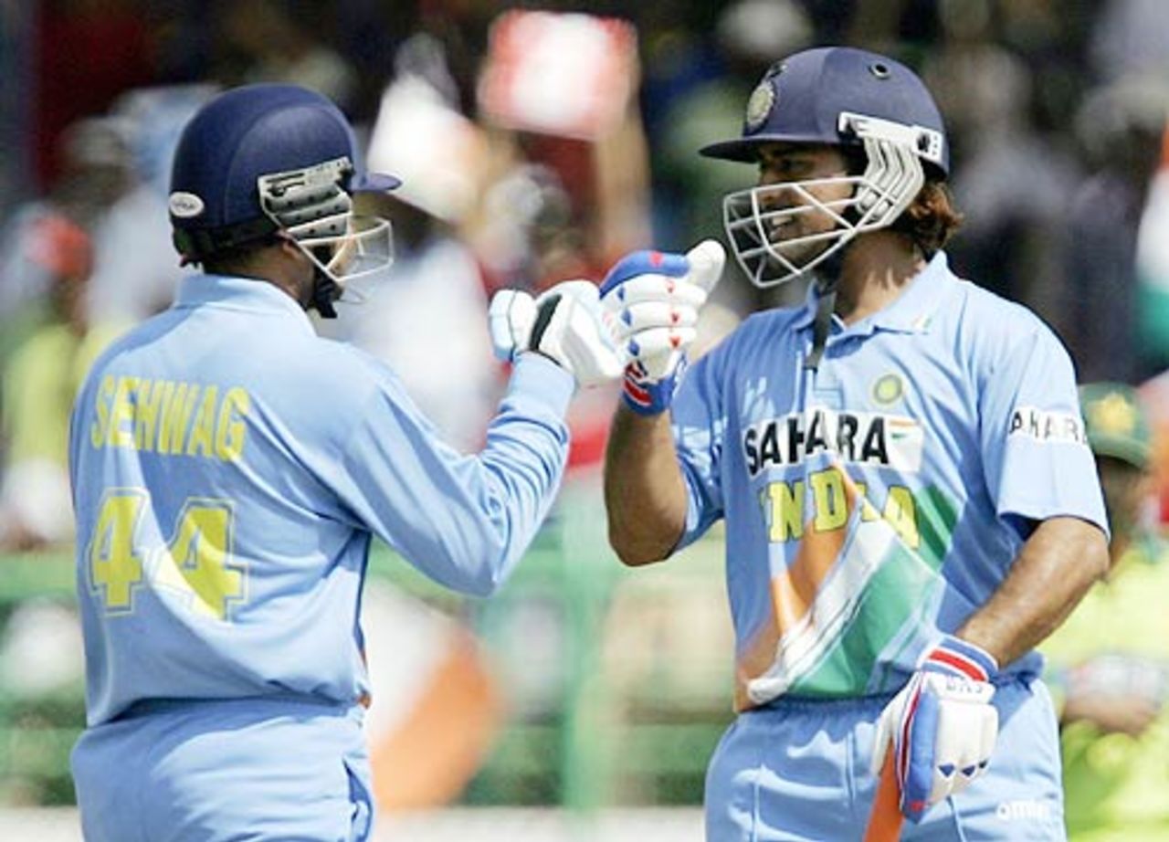 Virender Sehwag and Mahendra Singh Dhoni made for an explosive ...