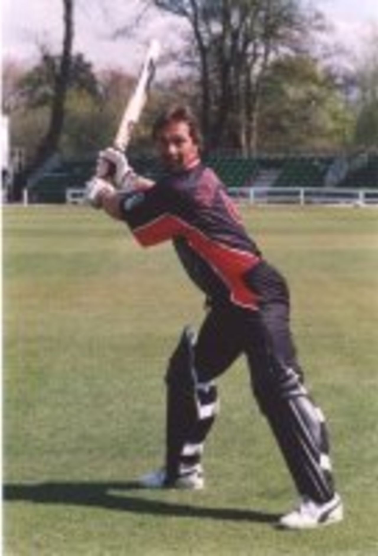 Matthew Maynard in an unorthodox pose | ESPNcricinfo.com