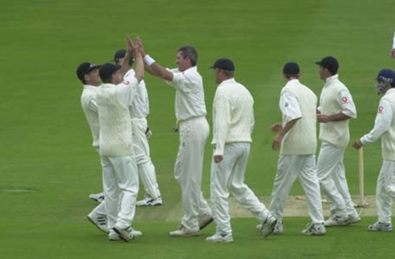 Andy Caddick gets the wicket of Grant Flower | ESPNcricinfo.com