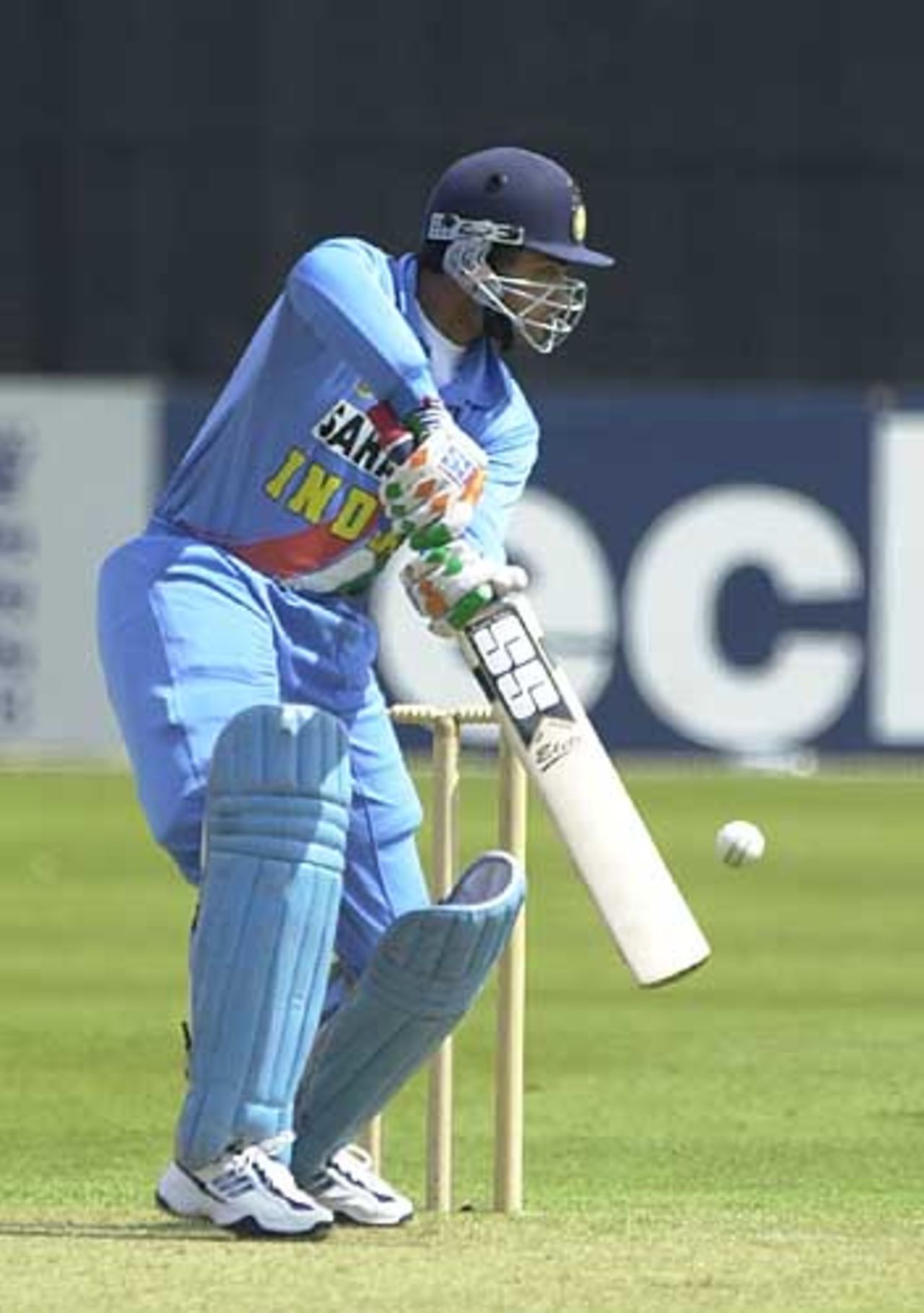 Jamie Grove belts out an lbw appeal against Sehwag but does not get the ...