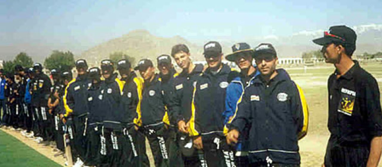 Group photo of a team playing in the first Olympia Lube Oil Cricket ...