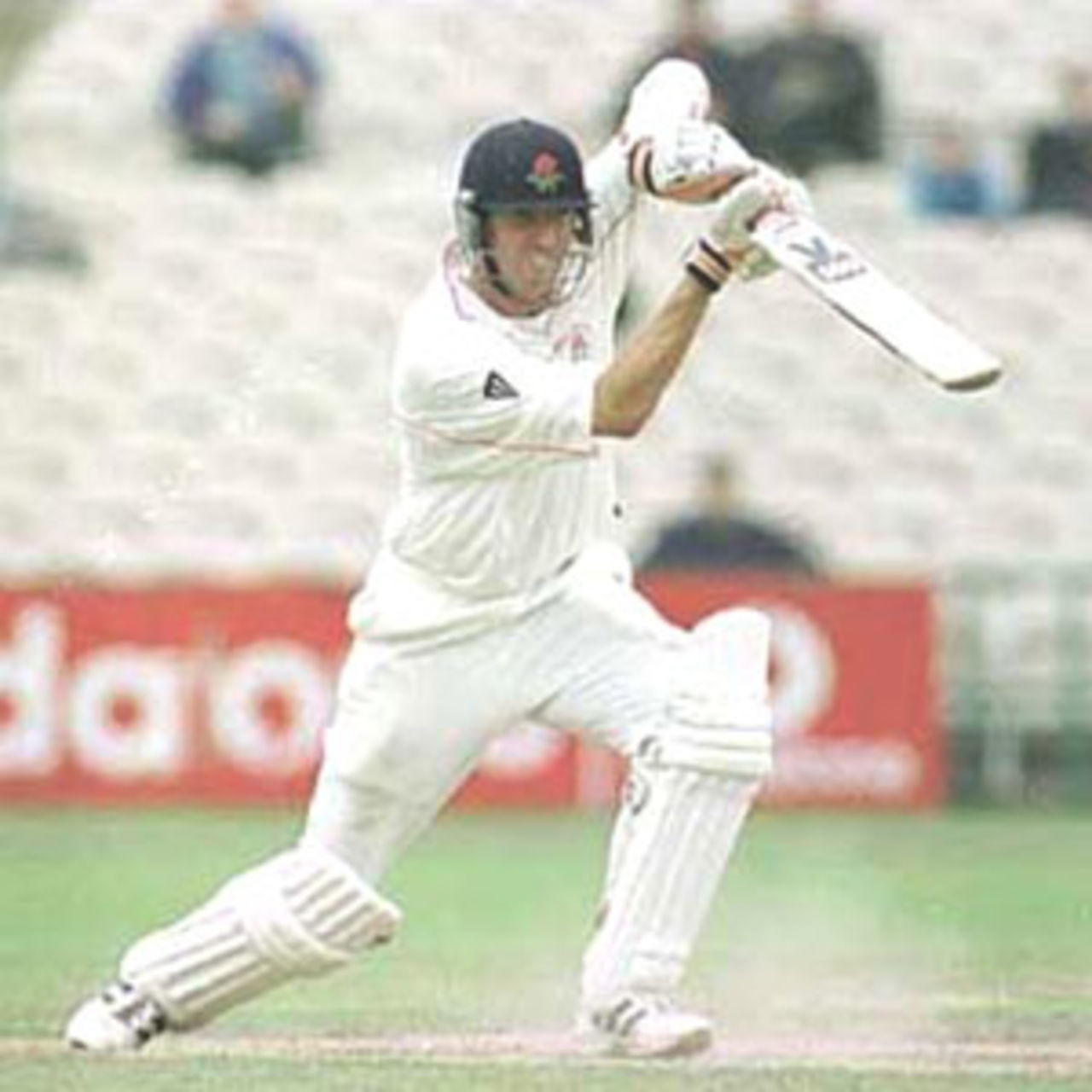 Mark Chilton angles the bat and runs the ball to third man ...