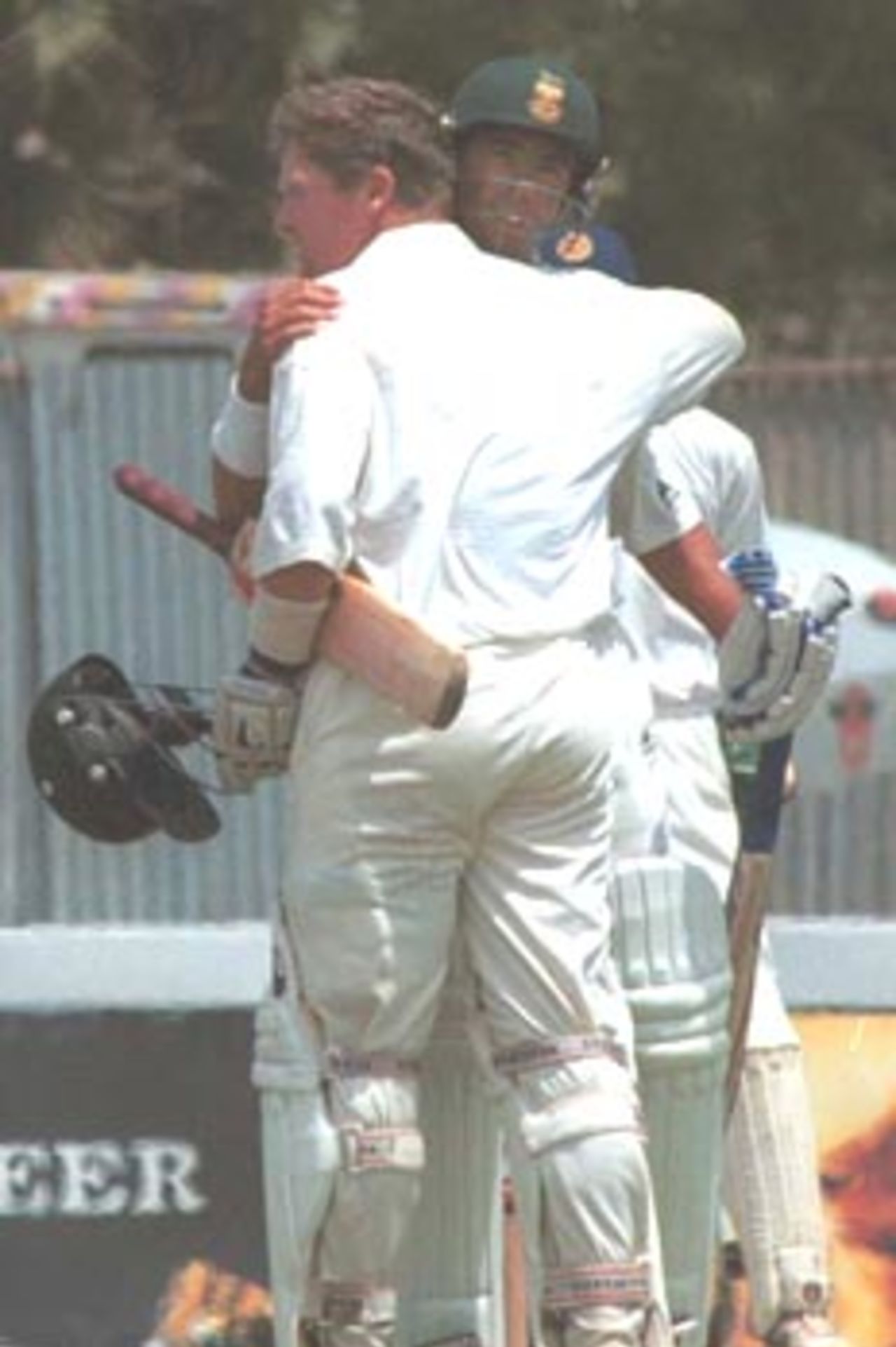Nicky Boje embraces Daryll Cullinan after the latter completed a ...