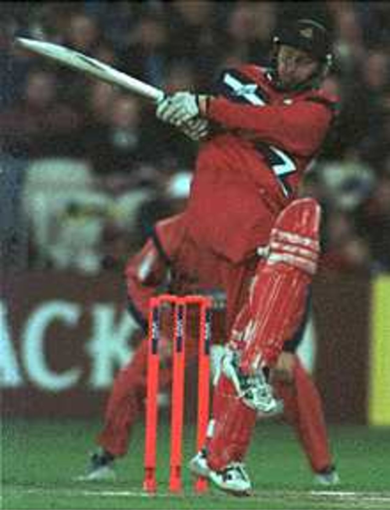 Neil Fairbrother driving to the leg side, Lancashire v Yorkshire ...