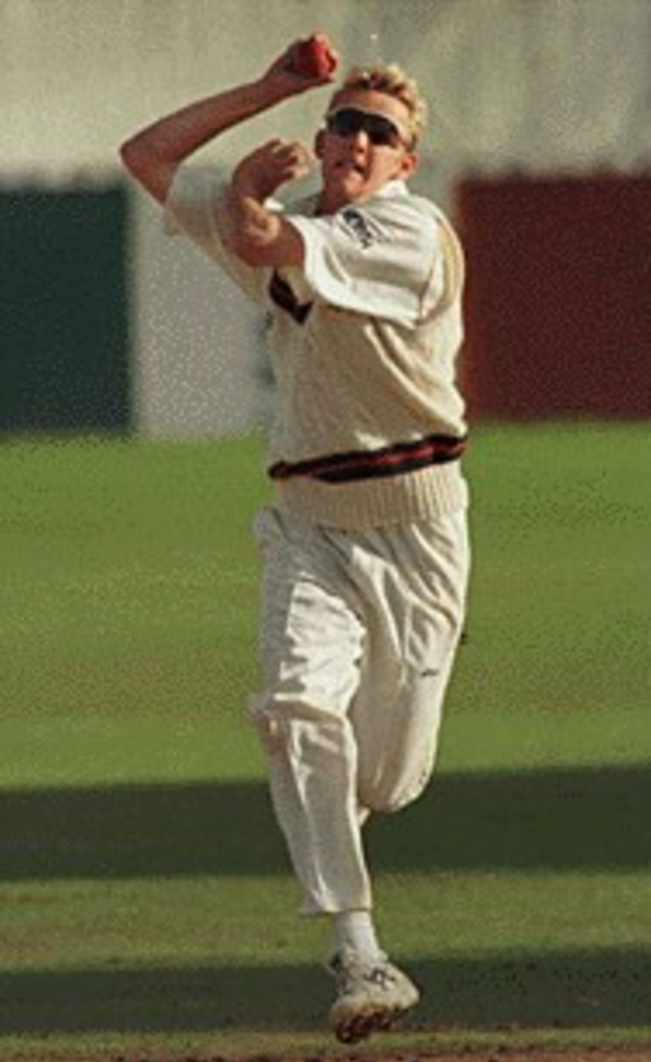 Chris Schofield in bowling action, County Championship, Lancashire v ...