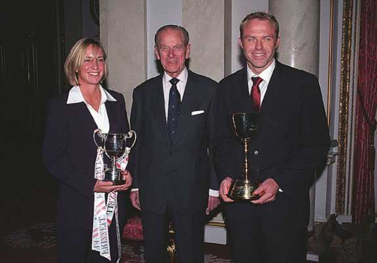 HRH The Duke of Edinburgh and Sussex captains Clare Connor and Chris ...