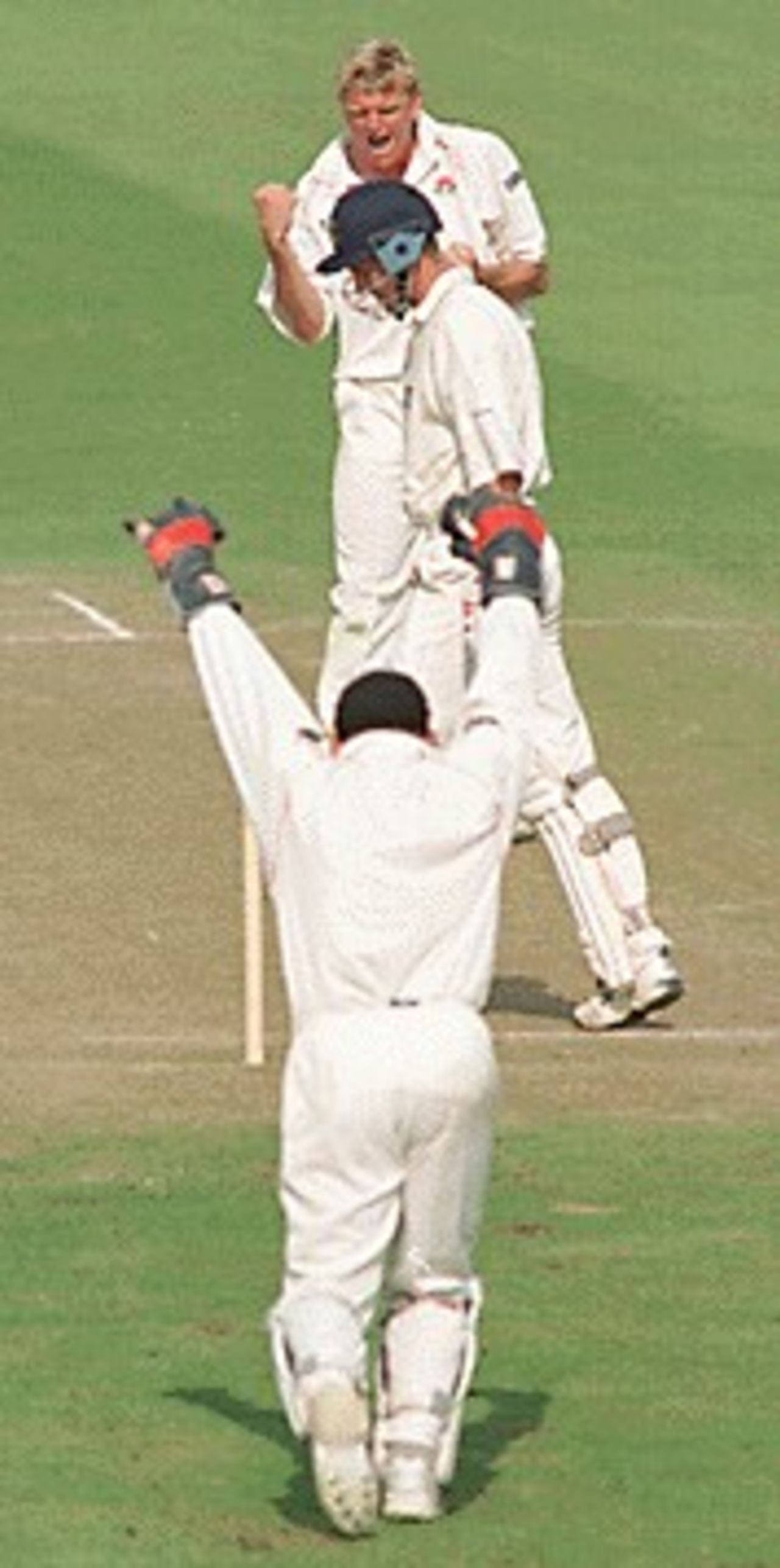 Peter Martin celebrates a wicket, Benson & Hedges Super Cup, Quarter ...