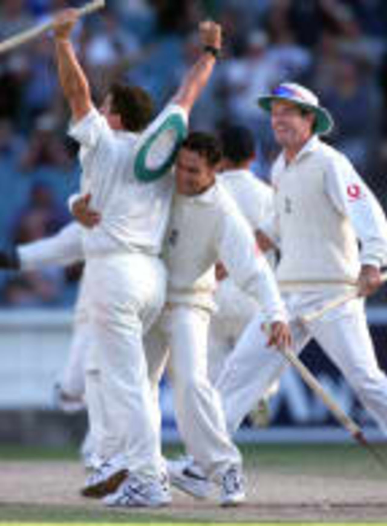 Dean Headley celebrates capturing another Australian wicket ...