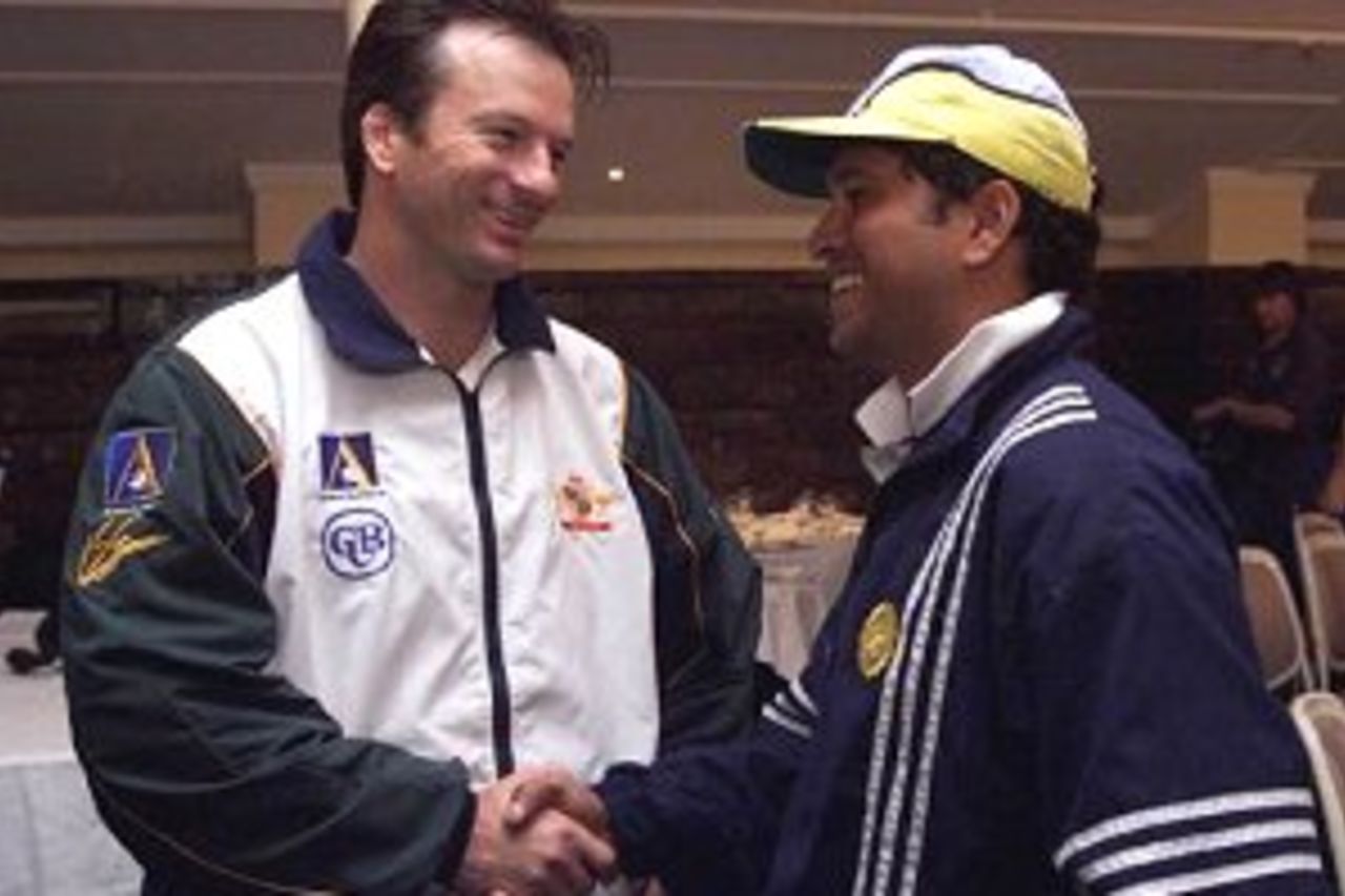 Steve Waugh and Tendulkar, Australia v India, 1st Test, 1999/2000 ...